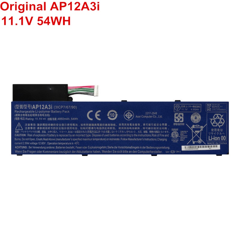 11.1V 54WH New Original Li Ion Battery Laptop AP12A3i AP12A4i For Acer ...