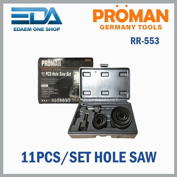 Proman Hole Saw 11pcs/set RR-553 | Shopee Philippines