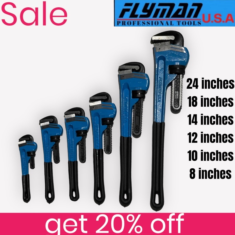 Pipe wrench/ Yabe tubo Heavy Duty Flyman USA Original | Shopee Philippines