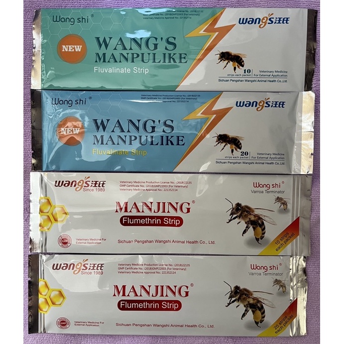 B&B Miticide WangShi Fluvalinate Flumethrin 10 20 Strips Beekeeping ...