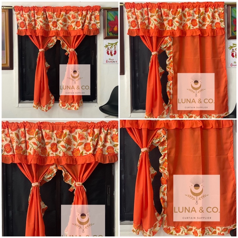 Ira Orange Biyak Kurtina 60x50inches | Shopee Philippines