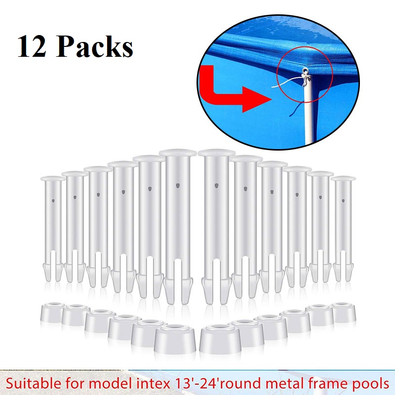 12pcs Swimming Pool Plastic Joint Pins Latch Rubber Seals For Intex ...