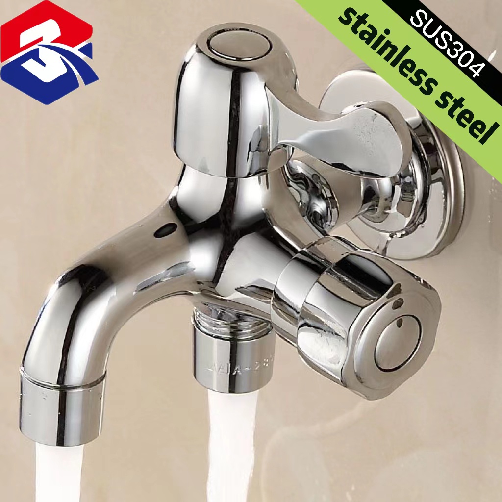 TQTQ SUS304 Shower Faucet Two Way valve Bathroom Kitchen Faucet 1 in 2 ...