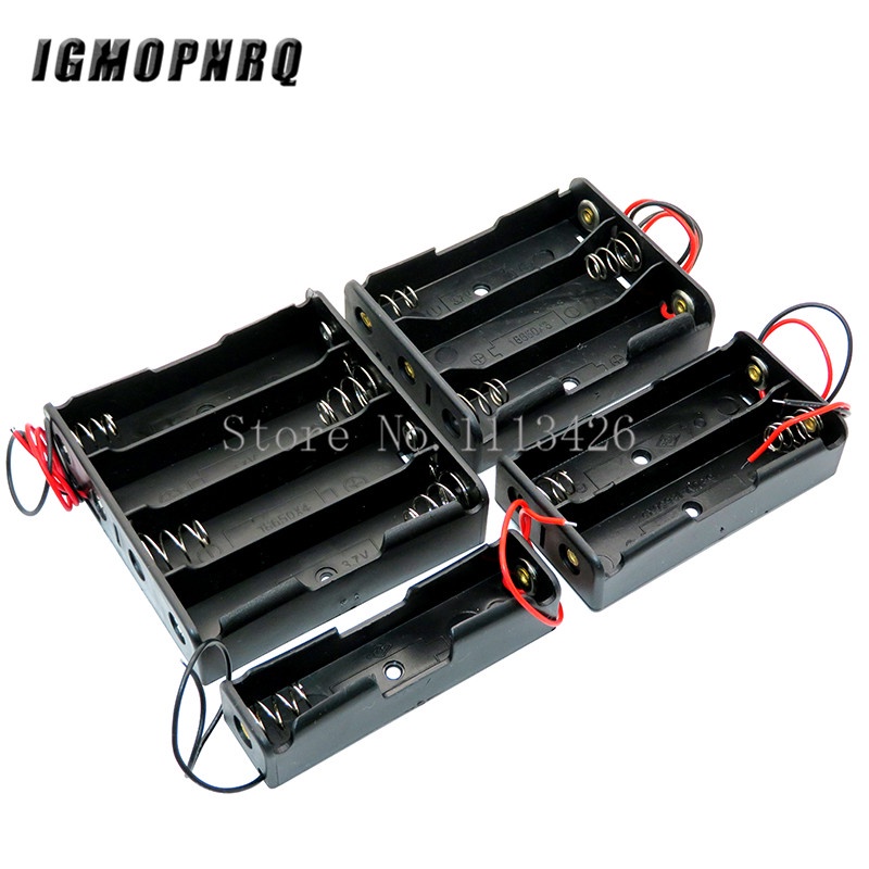 Black Plastic 1x 2x 3x 4x 18650 Battery Storage Box Case 1 2 3 4 Slot ...