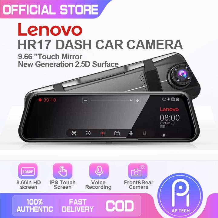 LENOVO HR17 9.66 inch Stream media Car DVR Dual Lens FullHD 1080P IPS ...