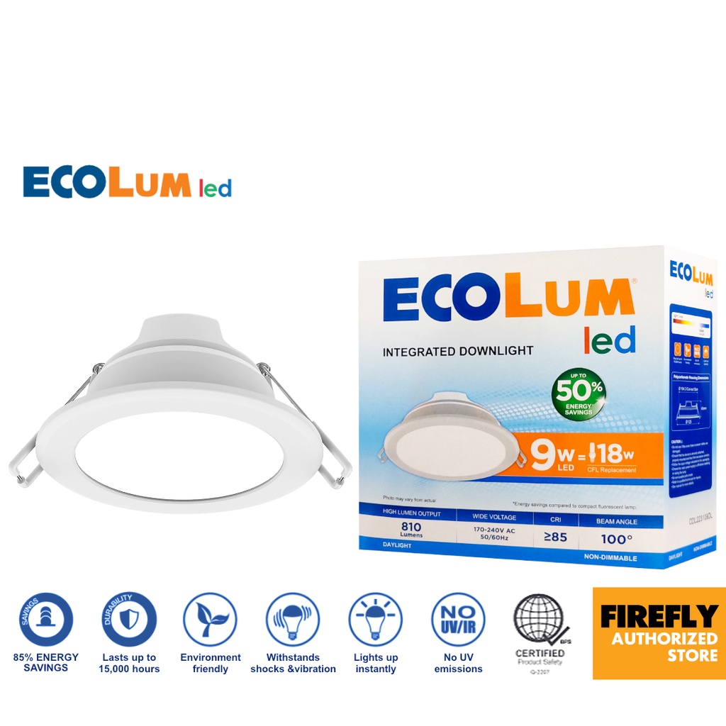 Ecolum Integrated LED Downlight | Shopee Philippines