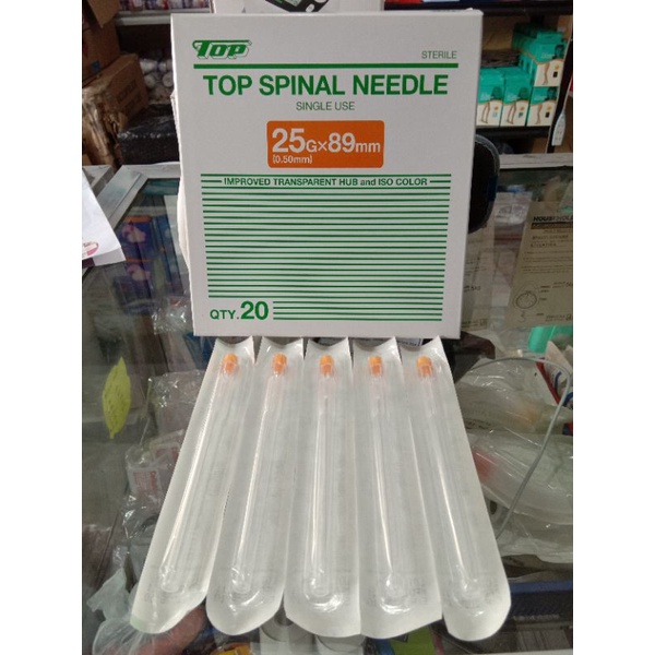 TOP SPINAL NEEDLE STERILE 25GX89MM | Shopee Philippines
