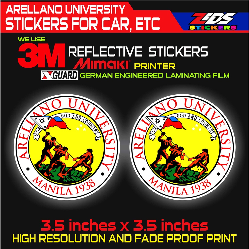 arellano university of the philippines pup logo 3M reflective printed ...