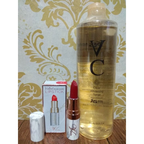 AS_VC_Clear_Whitening_Toner_ashleyshine with free red lipstick | Shopee ...