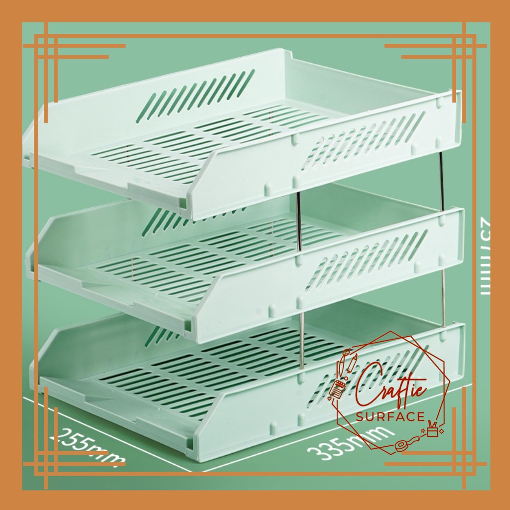Three-Tier Desktop File Document Tray Folder Creative File Rack Fashion ...