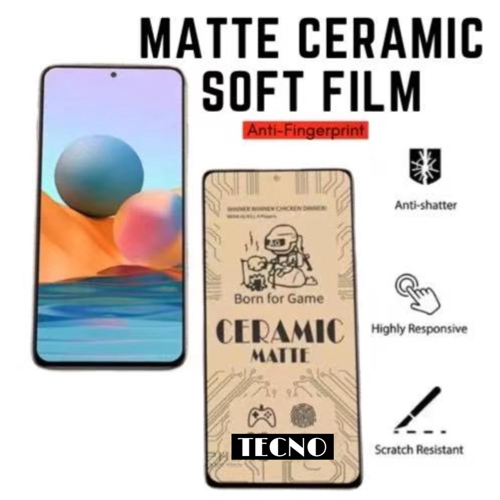 Matte ceramic Tecno pova 2 3 5 7 neo spark 10 10c 20 20c 6 air go 1 ...