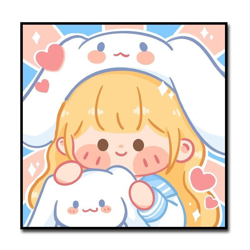 Digitized OIL PAINTING OF ANIME CARTOON CHARACTER 20x20 WITH COLOR AND ...