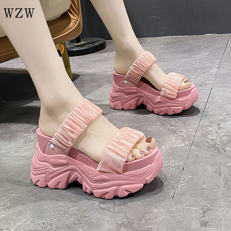 Ready Stock Wedge Heel Inner Heightening Sandals Slippers Women Summer ...