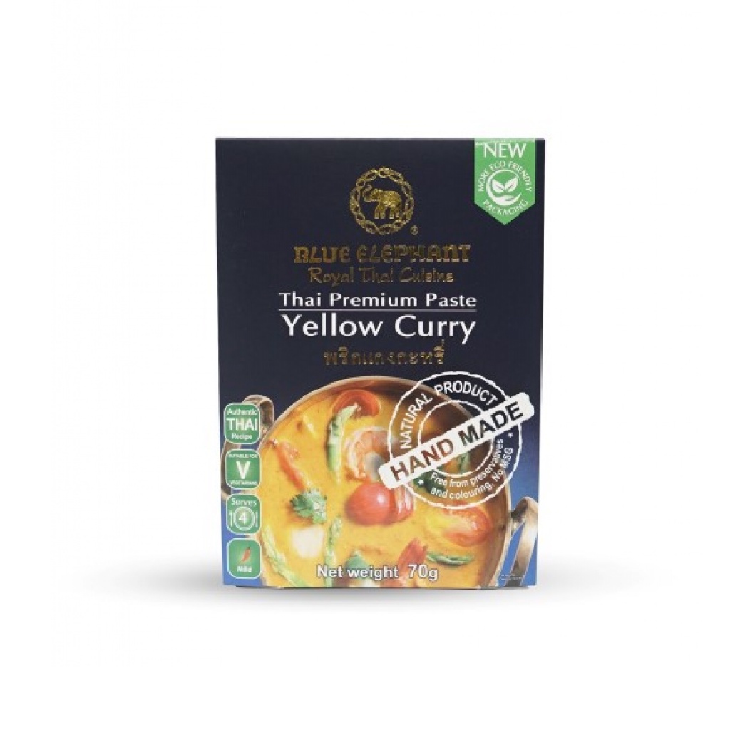 Blue Elephant Yellow Curry Thai Premium Paste Seasoning 70 Grams ...