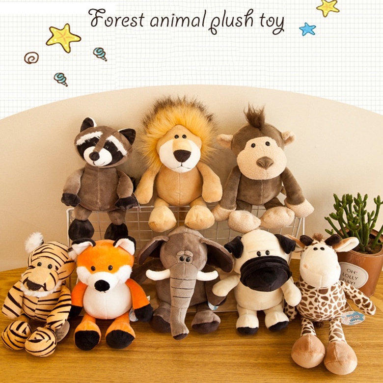 SaleAdd to Wish List 25cm Soft Plush Toys Tiger Lion Elephant Fox ...