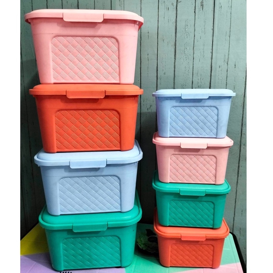 HT HIGH QUALITY LARGE AND SMALL RATTAN PLASTIC STORAGE BOX WITH COVER ...