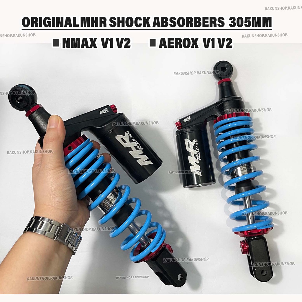 Yamaha NMAX AEROX V1 V2 Rear shock absorbers Black Blue 2pcs with Baso ...