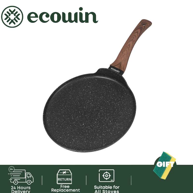 Ecowin 25cm Medical Stone Coated Frying Pan Non stick Bread Pan Baking ...