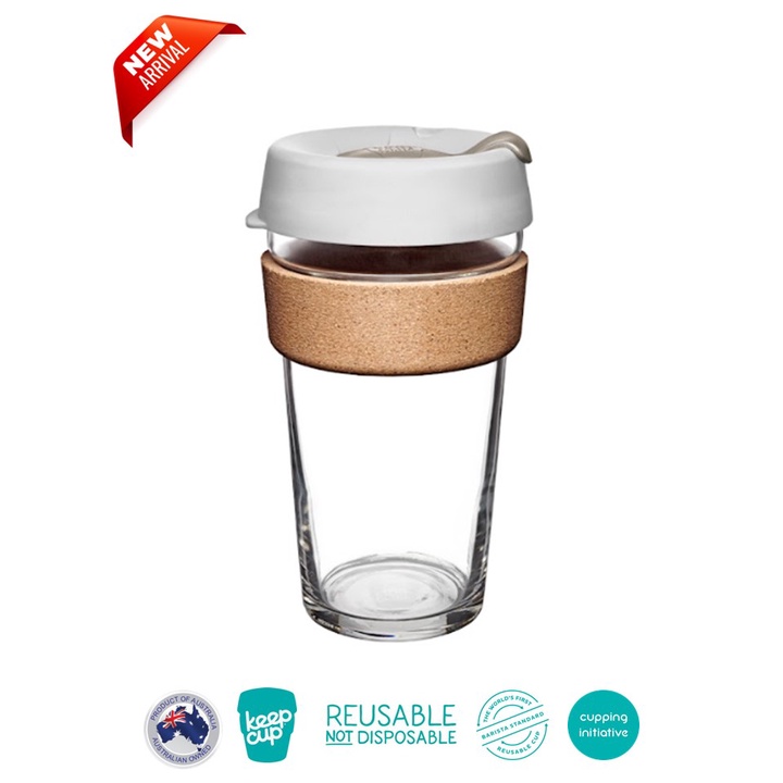 KeepCup Cork Artemisia Tempered Glass Reusable Coffee Cup from ...