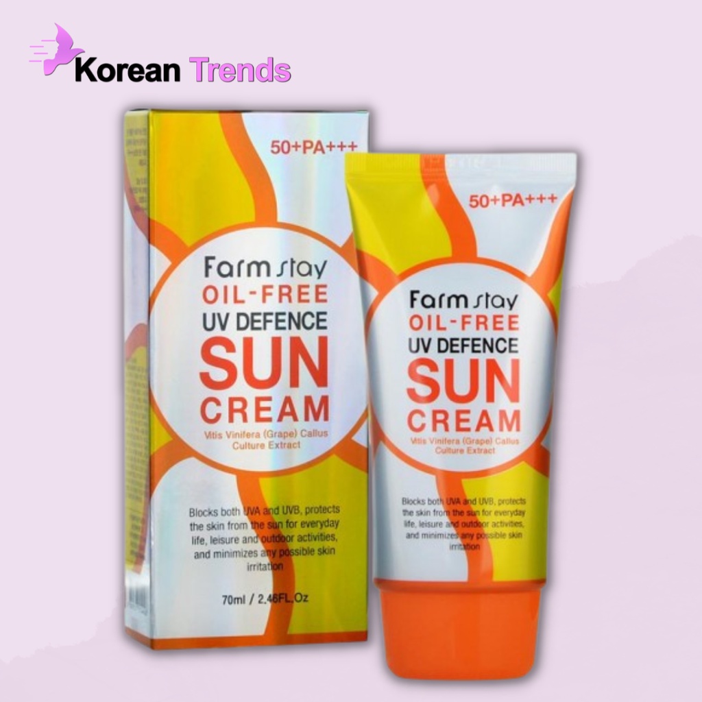 FARM STAY OIL-FREE UV DEFENSE SUN CREAM SPF50+ PA+++ 70ML | Shopee ...
