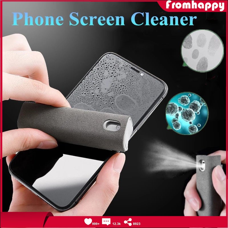 2 In 1 Phone Screen Spray Bottle Portable Tablet Mobile PC Screen ...
