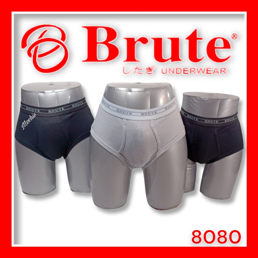 Brute 3pcs Men's Hi-Waist Full Briefs in 100% Cotton Material #8080C ...