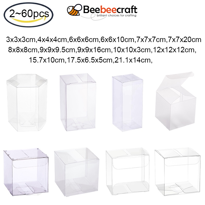 10-60pcs Transparent PVC Box Gift Packaging Box Plastic Box Kotak ...