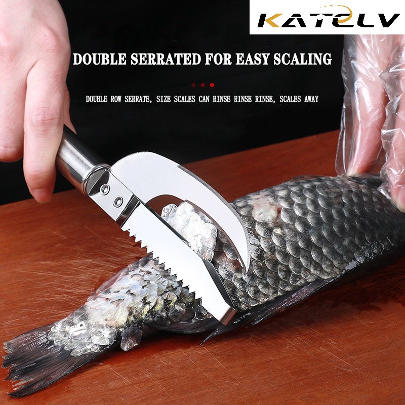 KATELV Multifunctional Fish Knife Stainless Steel Scaler Scraper Scales ...