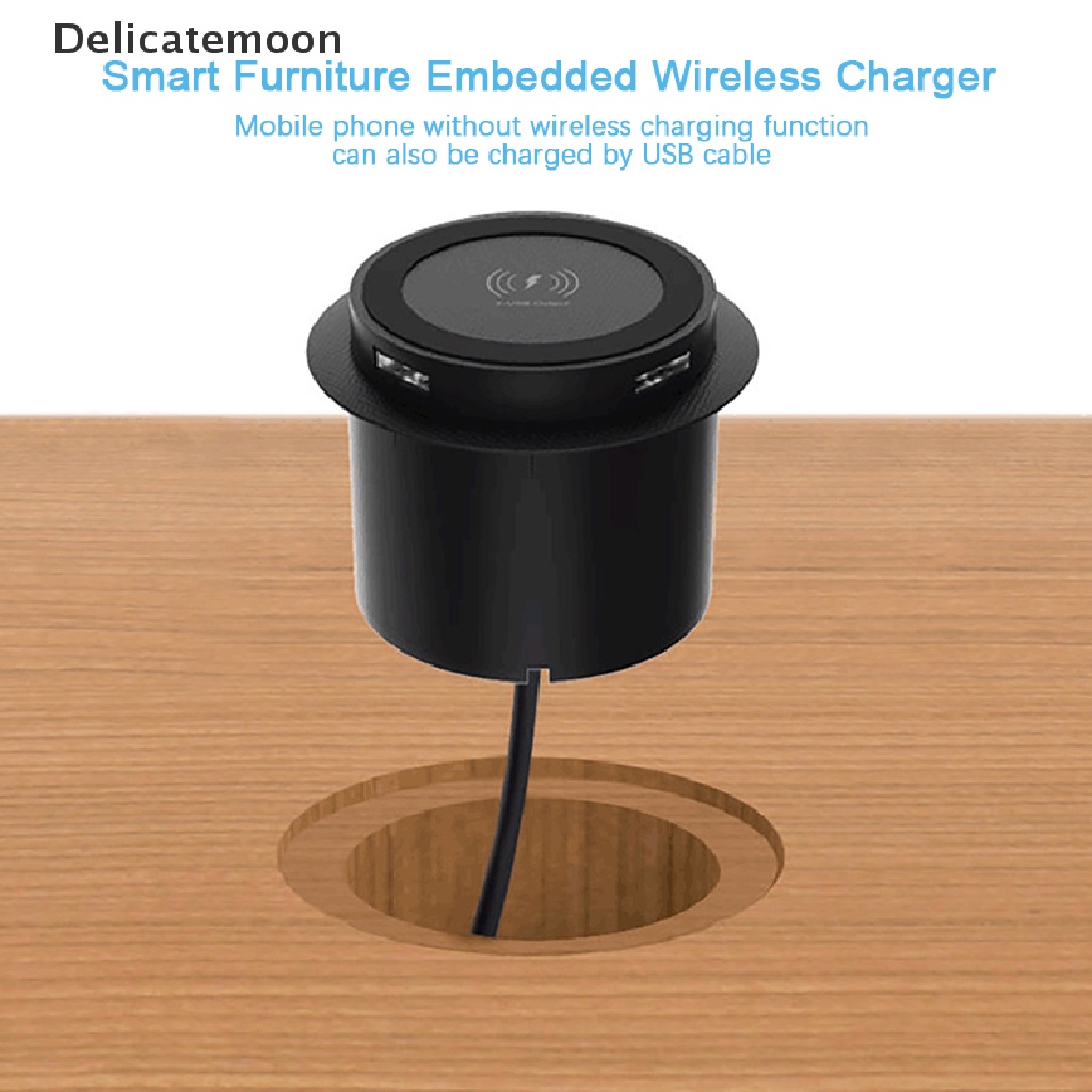 Delicatemoon Pop-up Desktop Embedded Fast Wireless Charger With USB ...