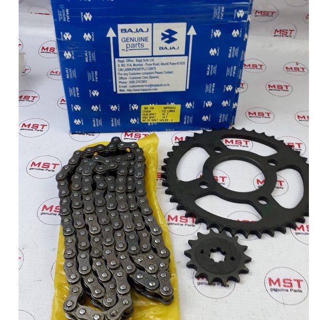 Chain & Sprocket Kit CT150 Spokes Bajaj Genuine Parts 36PF0010 (D ...