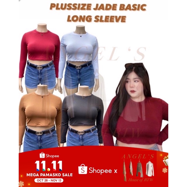 PLUSSIZE JADE BASIC LONGSLEEVE | Shopee Philippines
