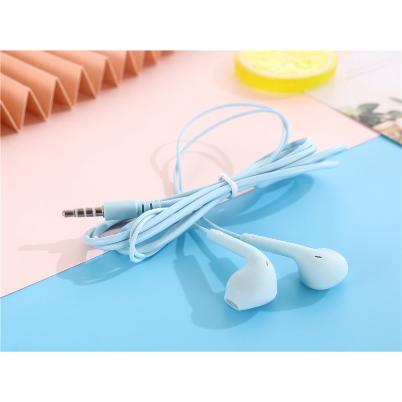 3.5mm Macaron Music Wired Earphone Wire-Controlled Stereo Headset ...