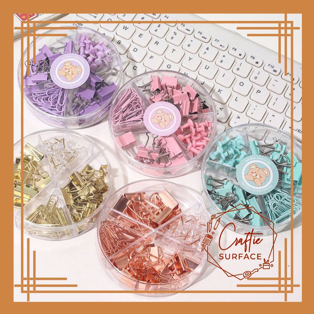 65pcs/set Paperclip/Binder Clip Set Pastel Colors | Shopee Philippines