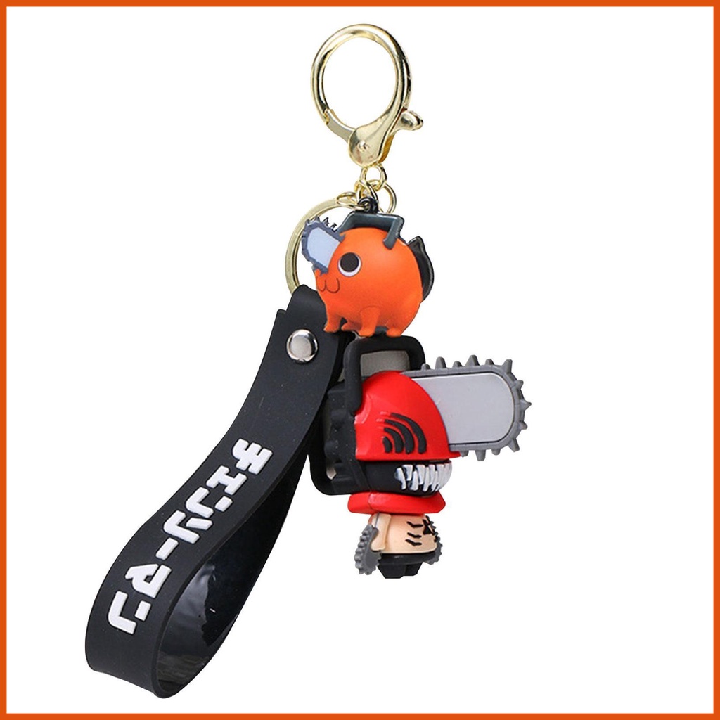 Cartoon Chainsaw Man Anime Keychain Pochita Key Chain Bag Pendant 3D ...