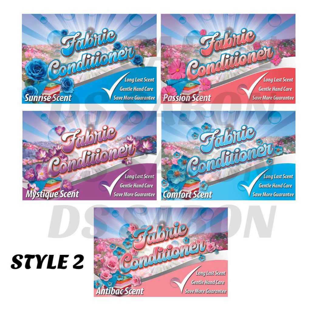 STICKER LABEL FOR FABCON FABRIC CONDITIONER SOFTENER (10PCS) | Shopee ...