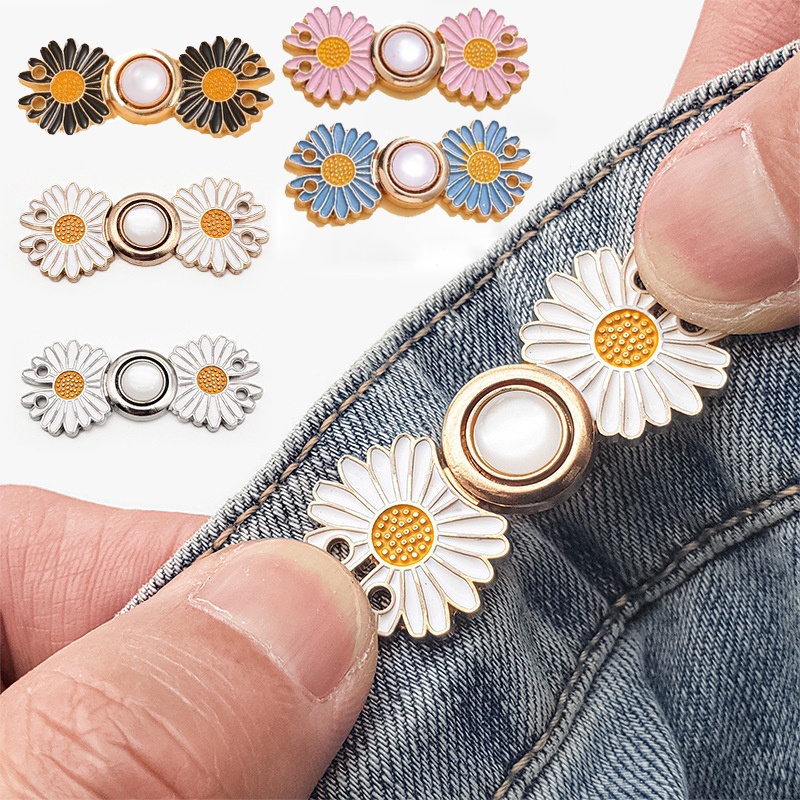Adjustable Waist Clip Metal Pins Tighten Waist Small daisy Button for ...