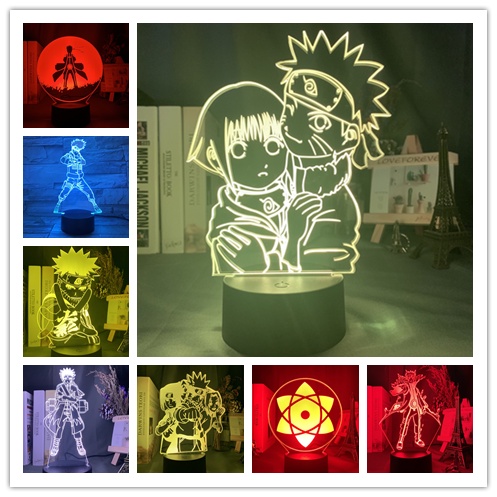 Naruto LED Night Light Color Change Touch Light Sasuke Kakashi Children ...