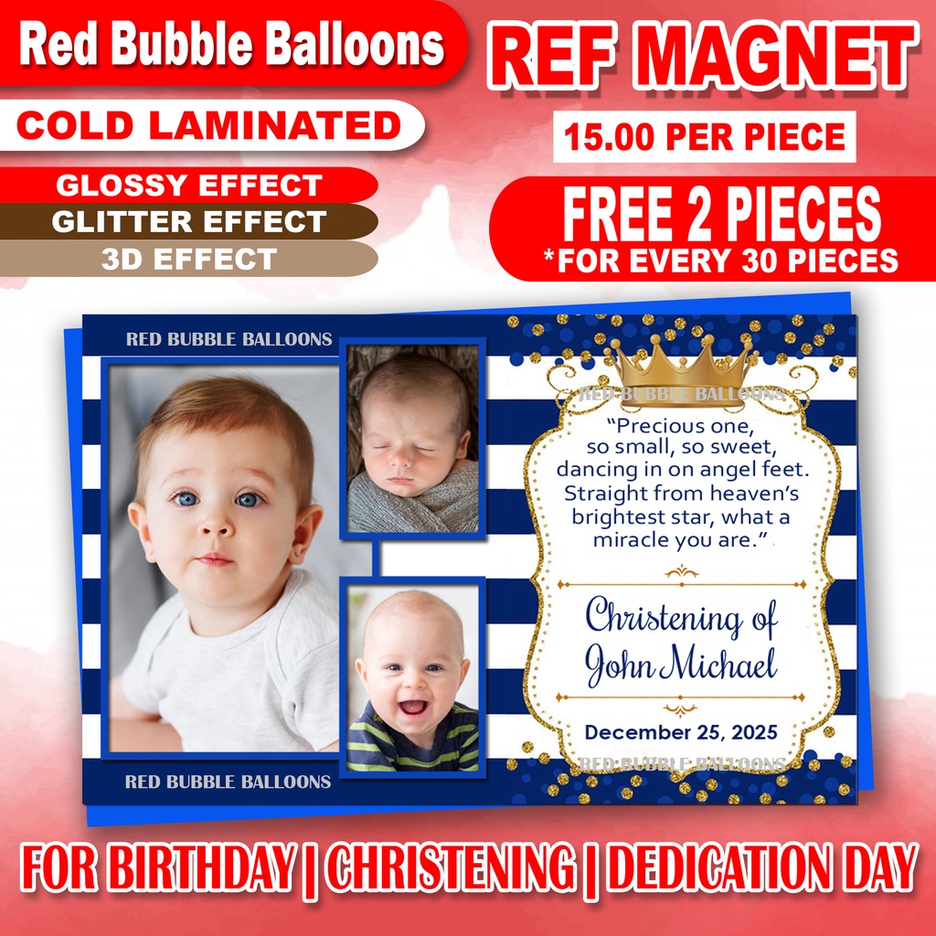 Christening Ref Magnet Giveaway Birthday Baptism Baptismal Dedication ...