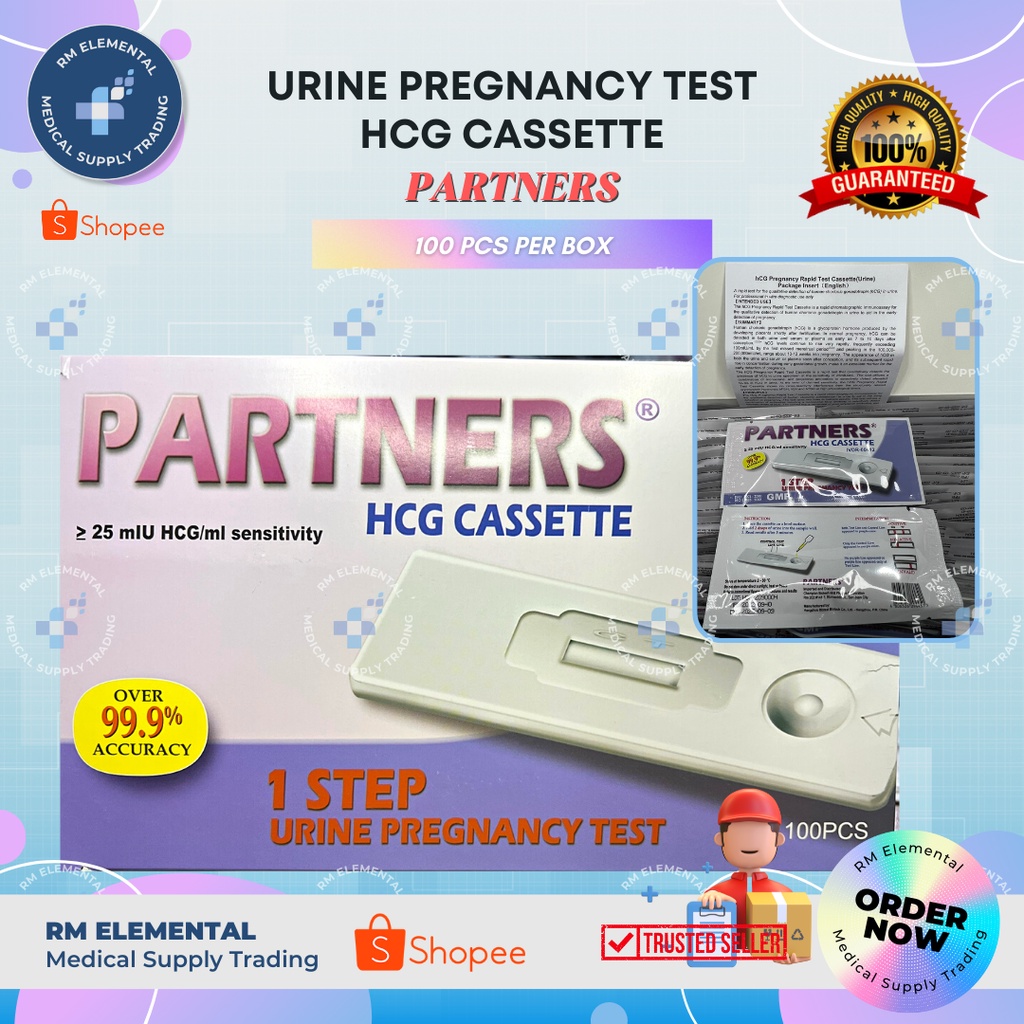 [ BOX ] Pregnancy Test (PARTNERS) HCG Cassette 100 PCS PER BOX | Shopee ...