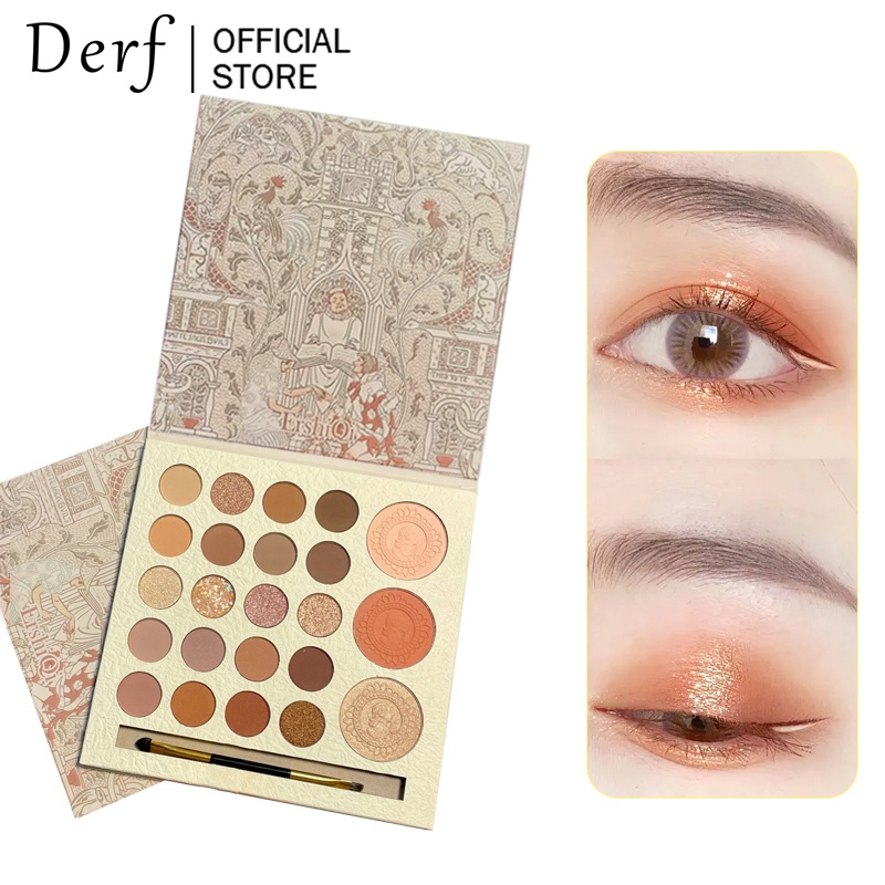 Derf 23 Color Eyeshadow Palette Glitter Matte Blush With Brush | Shopee Philippines