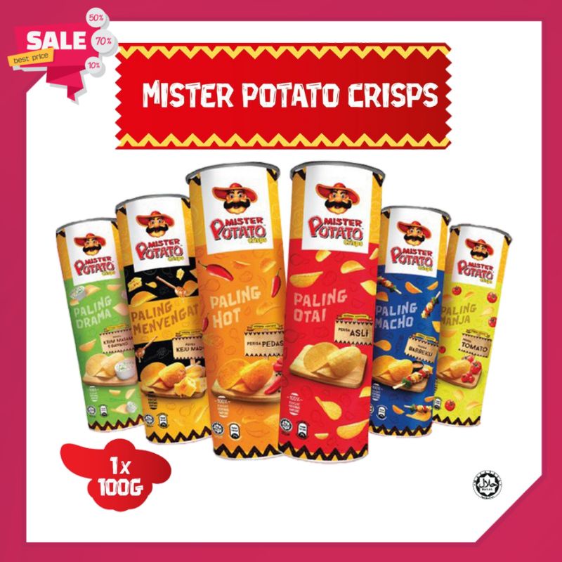HOT Mr. POTATO Crisps Chips ️ Lay Uncle Mustache 85 G. | Shopee Philippines