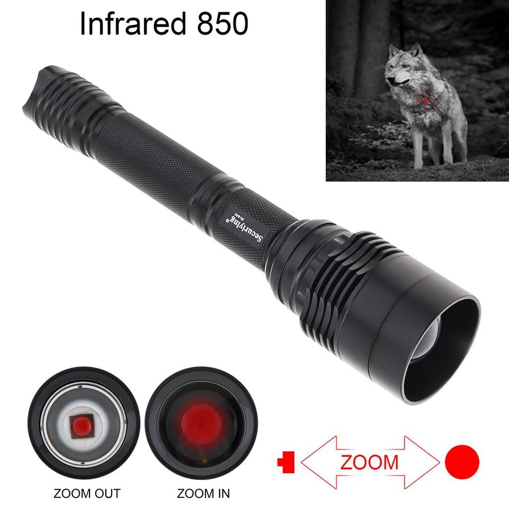SecurityIng C11 Long Range Infrared Flashlight 10W IR Night Vision ...