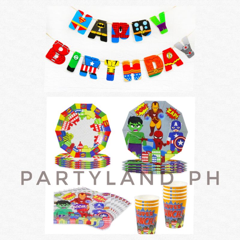 Avenger Superhero Theme Happy Birthday Banner Banderitas Party ...