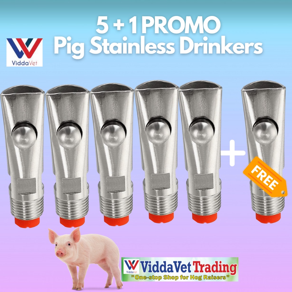Viddavet 5+1 PROMO Bite type Pig drinker Stainless Pig water drinker ...