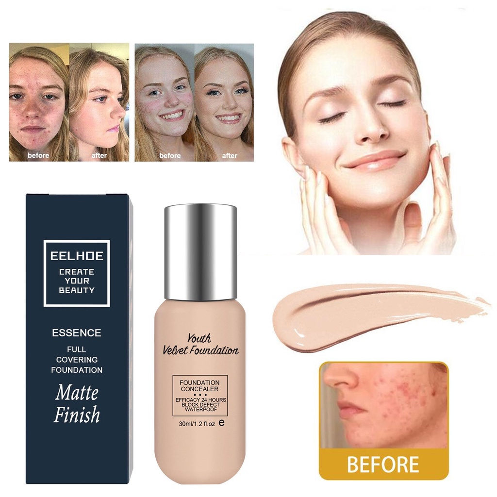 Eelhoe 30ml Foundation Concealer Essence Full Covering Long Lasting