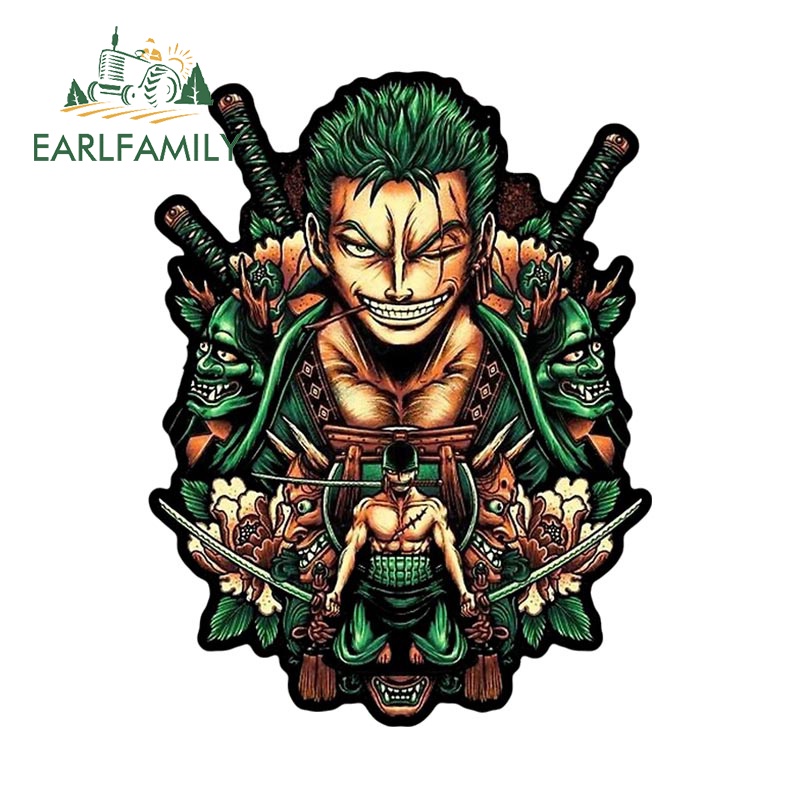 EARLFAMILY 13cm x 10cm One Piece Zoro Car Stickers Graffiti Windows ...