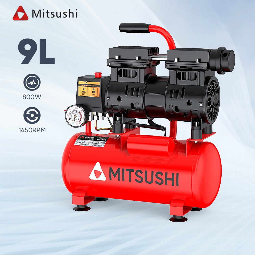 Mitsushi MIT-8009L 9Liters 800W 220V Oil Free Air Compressor Machine ...