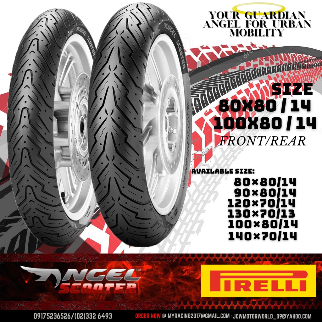 PIRELLI TIRE ANGEL SCOOTER 140/70X14 TL (FREE tire sealant and pito ...