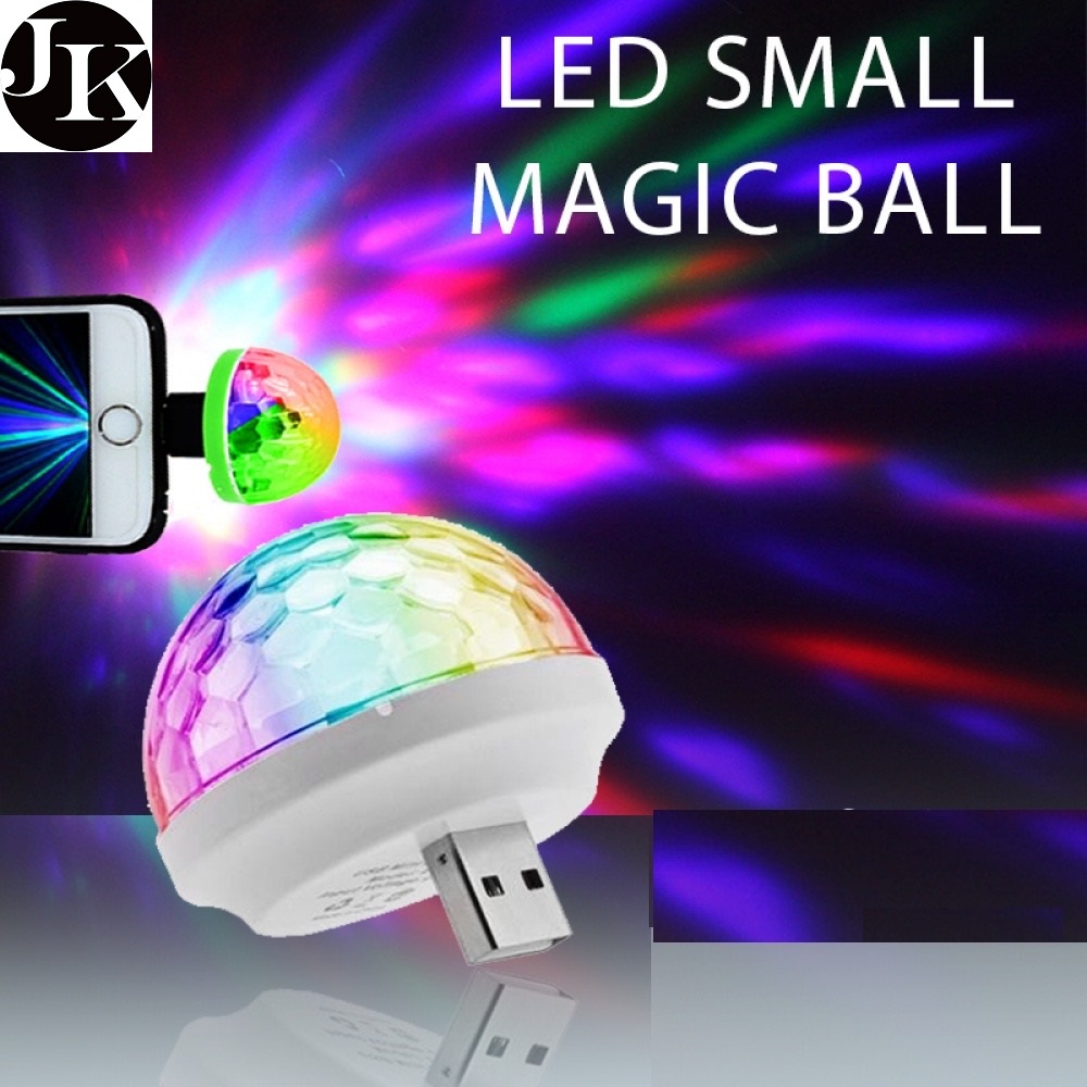 JK MALL Activated USB Party Lights Mini Disco Ball/LED Party Ball Light USB Powered Small Magic ...
