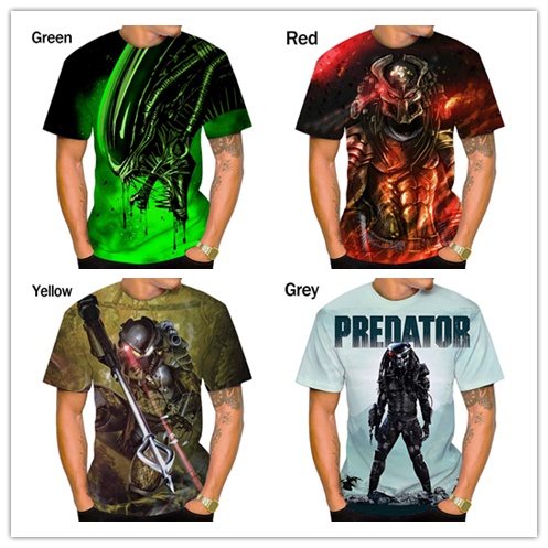 Predator Summer of New Fashion Casual 3D Printing Men's Round Neck ...